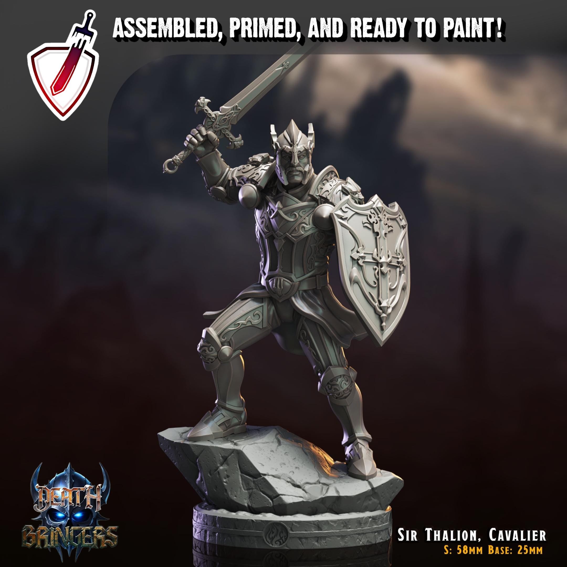 Sir Thalion, Cavalier | Miniature By Crippled God Foundry | For Tablet